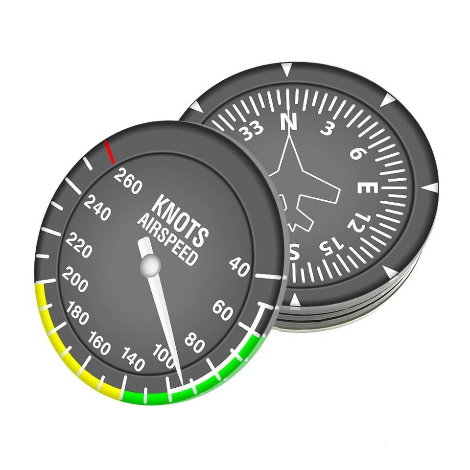 Brand New Aircraft Six Pack Primary Flight Instruments Drink Coaster ...