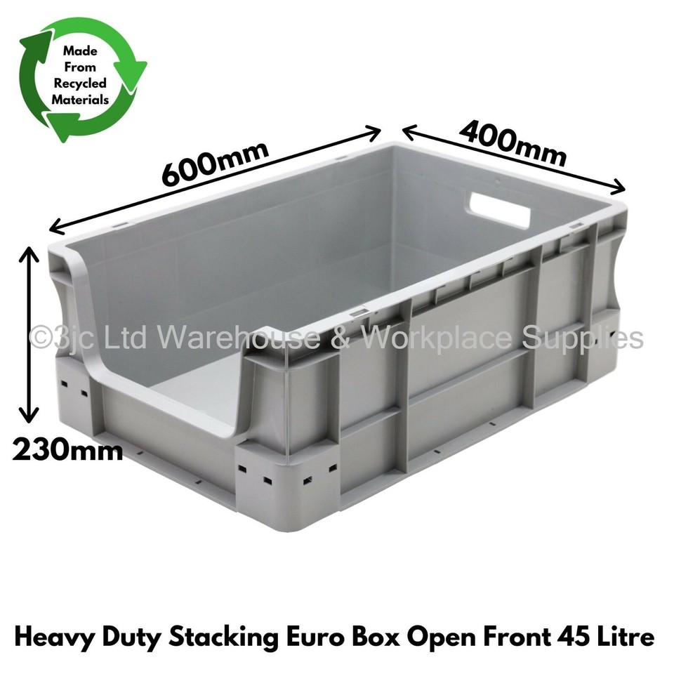 NEW Stacking Heavy Duty Commercial Type Plastic Euro Storage Box Boxes ...