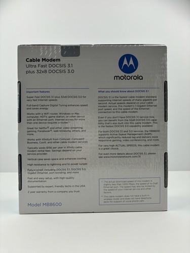 Motorola MB8600 DOCSIS 3.1 Cable - Black for sale online | eBay
