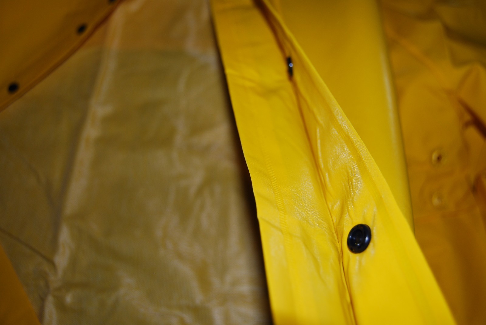 NEW PVC Rain Jacket Yellow PVC Raincoat W Drawstring Hood XL 48-50 ...