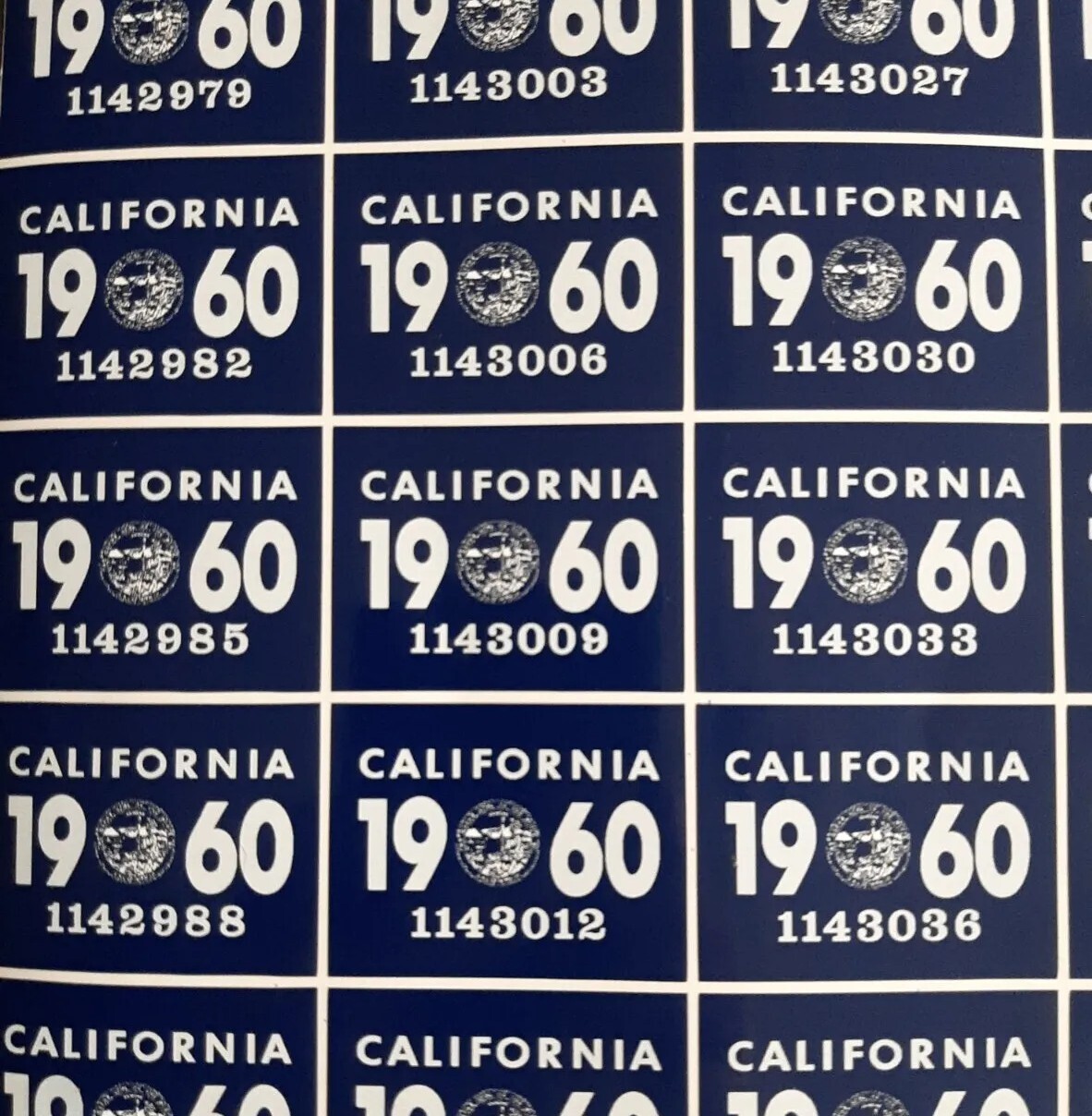 1960 California YOM DMV Car Truck Trailer License Plate Sticker / Tag ...