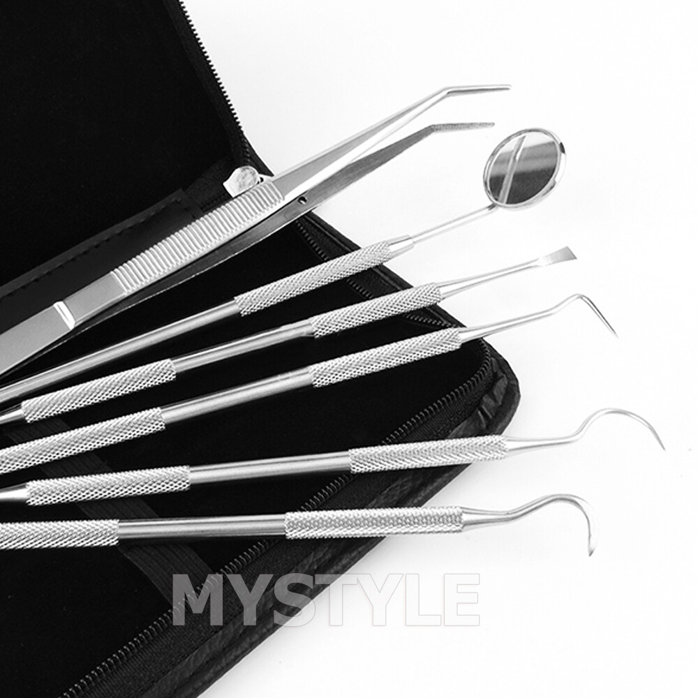 7pcs Stainless Dental Tools Set Kit Dentist Teeth Clean Hygiene Mirror ...