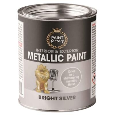 Paint Factory Metallic Bright Silver Tin Paint Fast Dry Interior ...