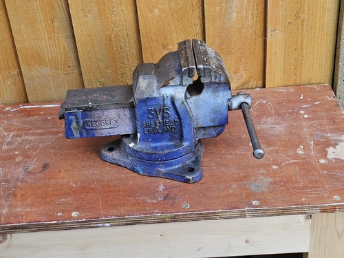 Vintage Record 3VS Swivel Bench Vise 4" Jaws Made In Sheffield England ...