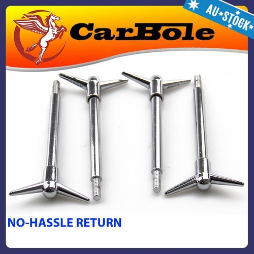 4x Chrome Valve Rocker Cover Hold Down Wing Nut Bolt Kit For Holden ...