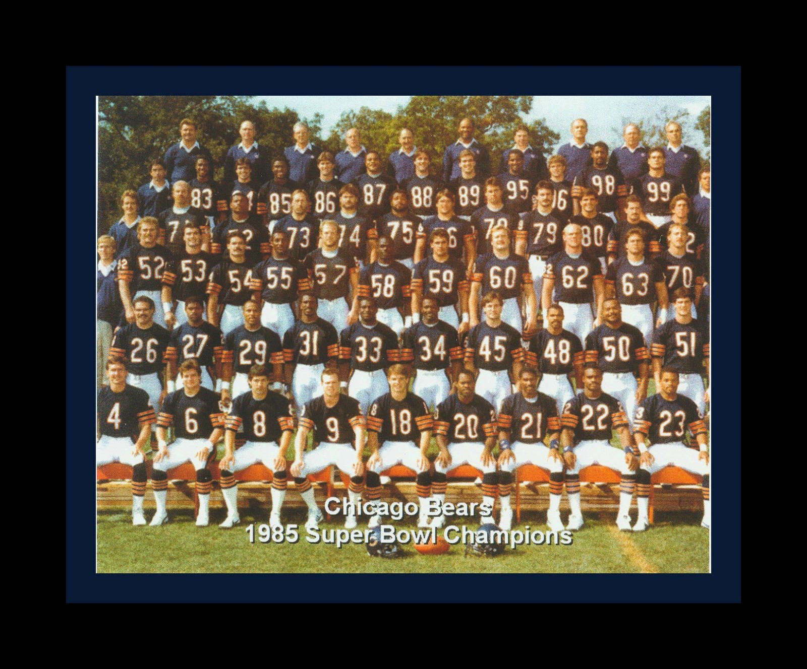 CHICAGO BEARS 1985 SUPER BOWL CHAMPIONS MATTED TEAM PHOTO | eBay