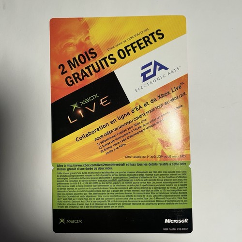 (6x) Original XBOX Live New 2 Month Free Trial Unused Collectors Card ...