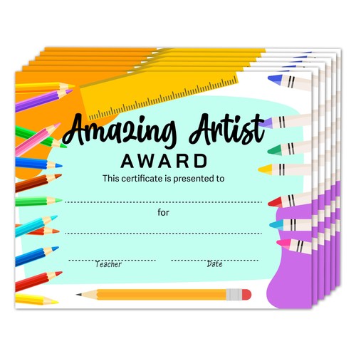 25 PCS Certificate of Achievement Artist Award Gifts Kids Student Art ...