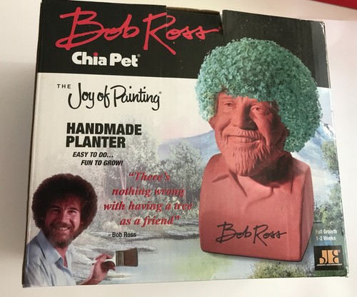 New Box Bob Ross Afro The Joy of Painting Chia Pet Artist Art Handmade ...