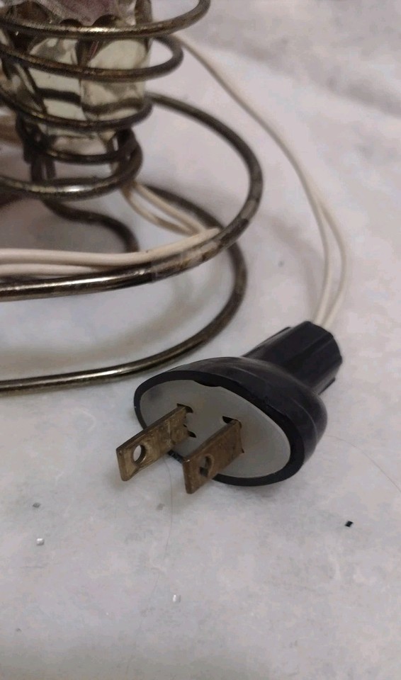 1950's Vintage 3-Lite Mirostar Candolier Gold Tinsel Mesh Table Decor ...