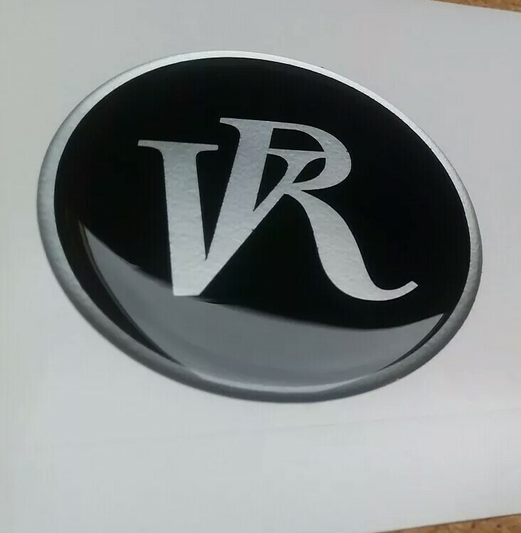 Vanroyce caravan 60mm wheel centre cap domed decal Black & Silver x 1 ...