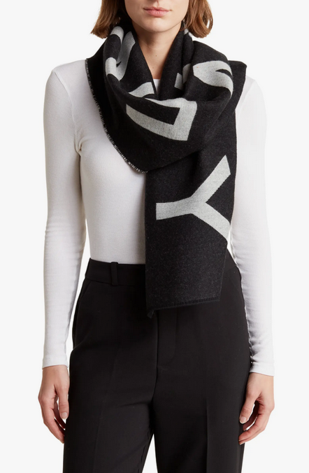 GIVENCHY College Logo Wool Muffler Scarf One Size, BLACK WHITE- $325 | eBay