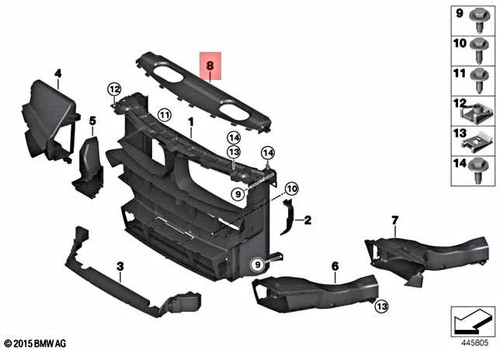 BMW OEM 14-18 X5 Air Intake-Radiator Support-Upper Cover 51647326554 | eBay