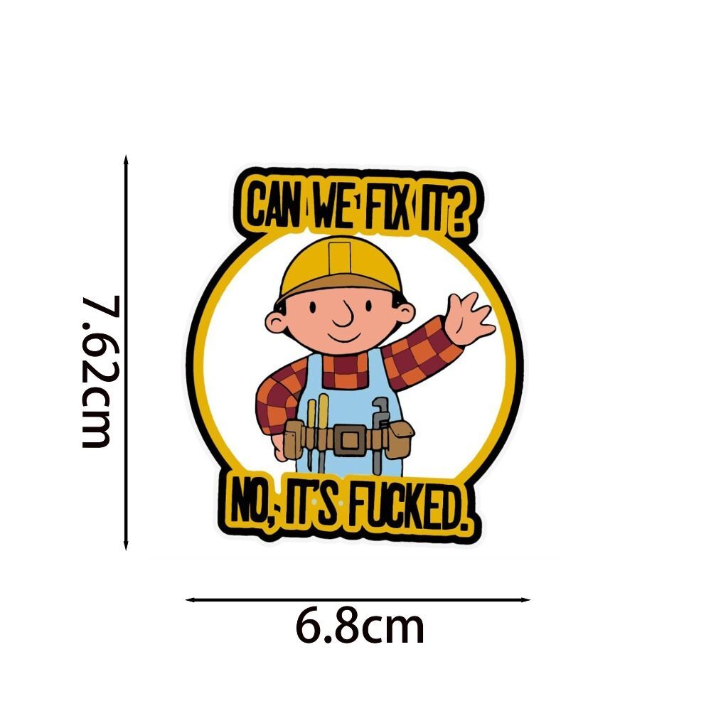 10 Pack Vinyl Hardhat Stickers Cartoon Funny Builder Sticker Builder | eBay