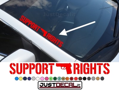 Side Windshield SUPPORT GUN RIGHTS Decal banner graphic sticker truck ...