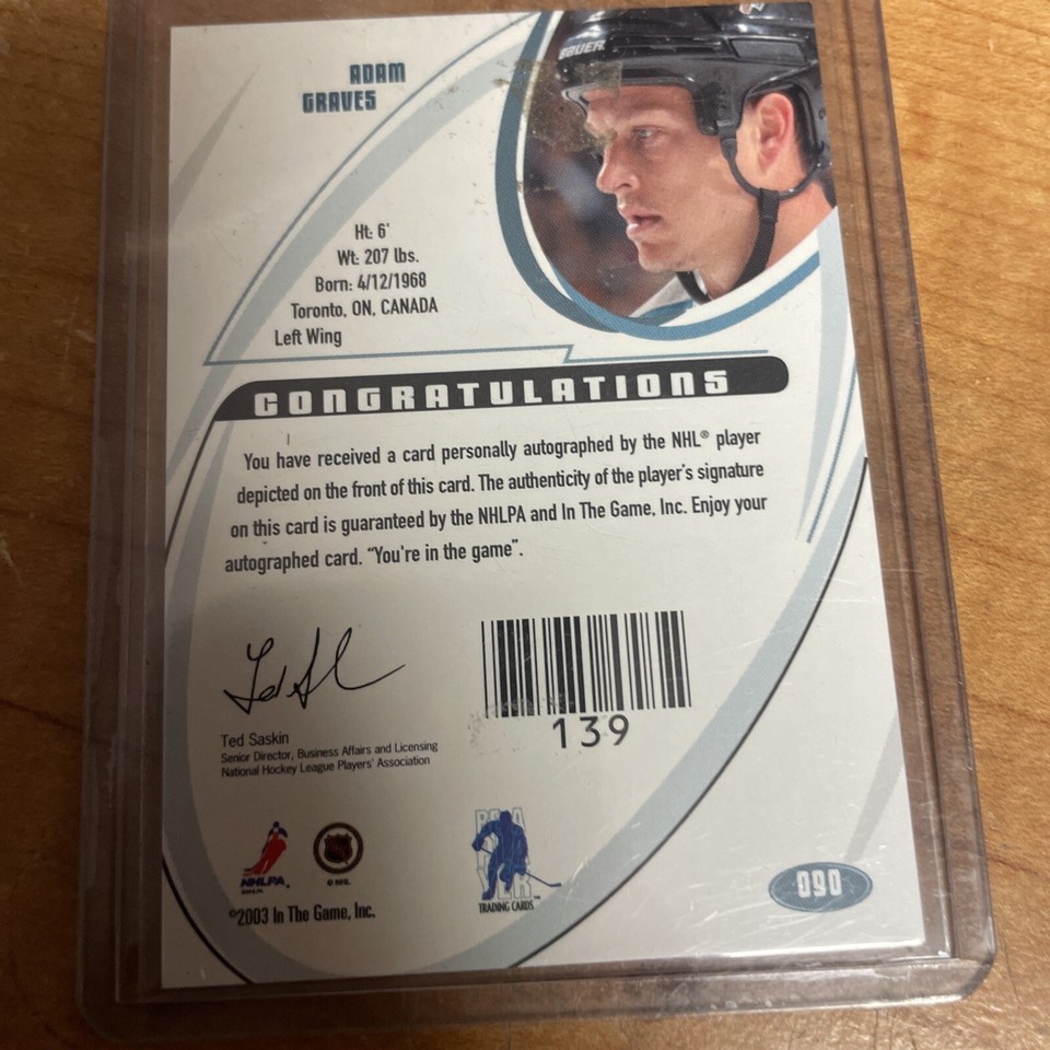 Adam Graves 2002-03 BAP Signature Series Autographs #90 Adam Graves | eBay