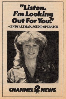 1980 TV AD / CINDY ALTMAN SOUND OPERATOR @ KNXT LOS ANGELES / CBS ...