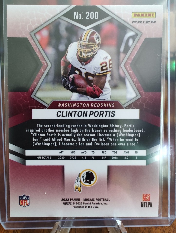 2022 Panini Mosaic Clinton Portis Silver Mosaic Prizm #200 Washington ...