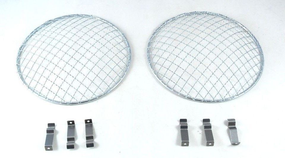 Ford Mustang 7" Flat & Curved Headlight Cover Stone Guard Stainless ...