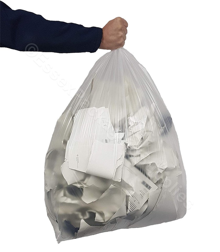 Clear Refuse Sacks Bags Strong Polythene Bin Liners Waste Rubbish Bags ...