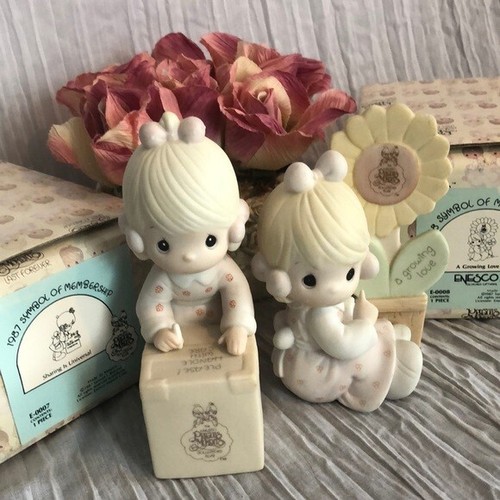 Vintage PRECIOUS MOMENTS Collectibles Members Only '87 & '88 porcelain ...