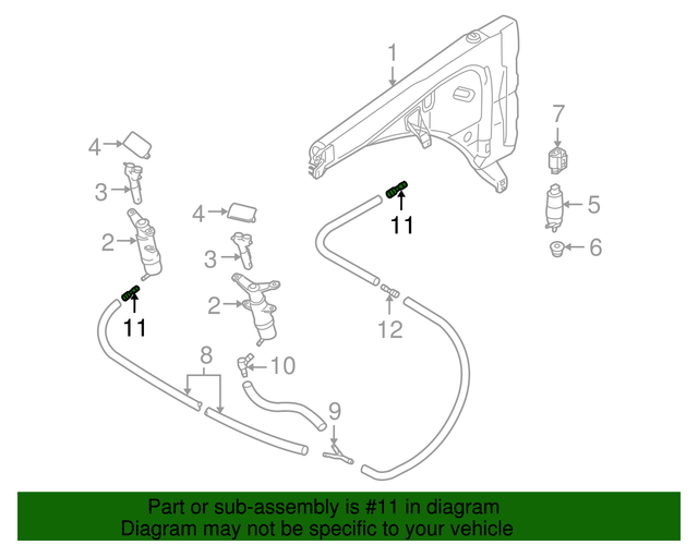 Volkswagen 8D0955875 Headlight Washer Hose Connector for sale online | eBay