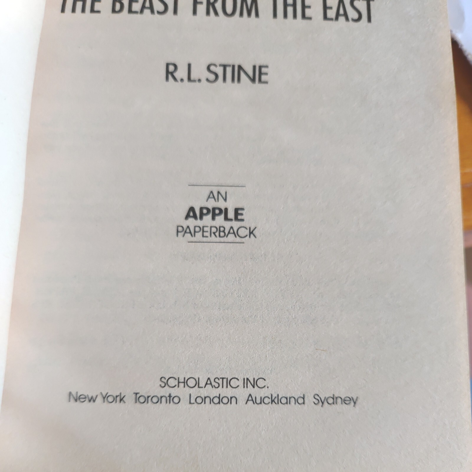 R.L. Stine Goosebumps The Beast From the East 1996 Paperback--1st ed ...