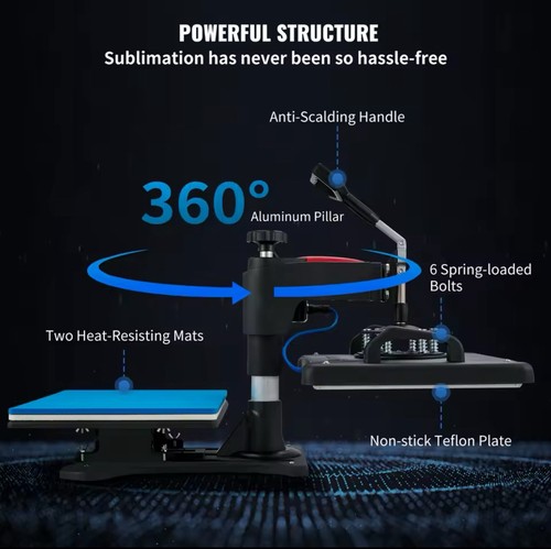 Vevor 12"X15" Heat Transfer Press T-Shirt Sublimation Machine Digital ...