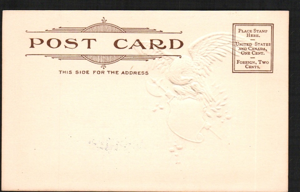 Old Postcard Gold Embossed Eagle Unused Post Card Postal Stars Banner ...