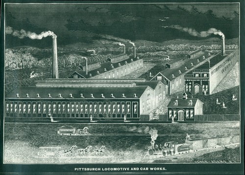 c1876 Asher & Adams Reverse Image Lithograph Pittsburgh Locomotive ...