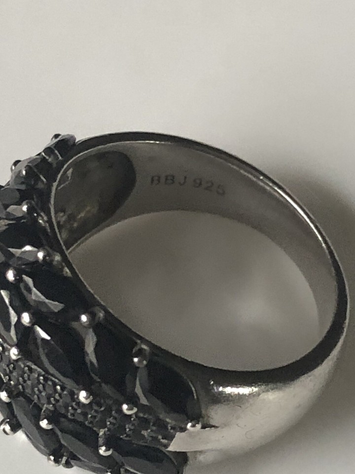 Sterling Silver BBJ 925 Signed RING SIZE 7 Black Stone | eBay
