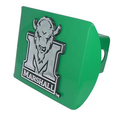 marshall buffalo logo metal green chrome trailer hitch cover usa made ...