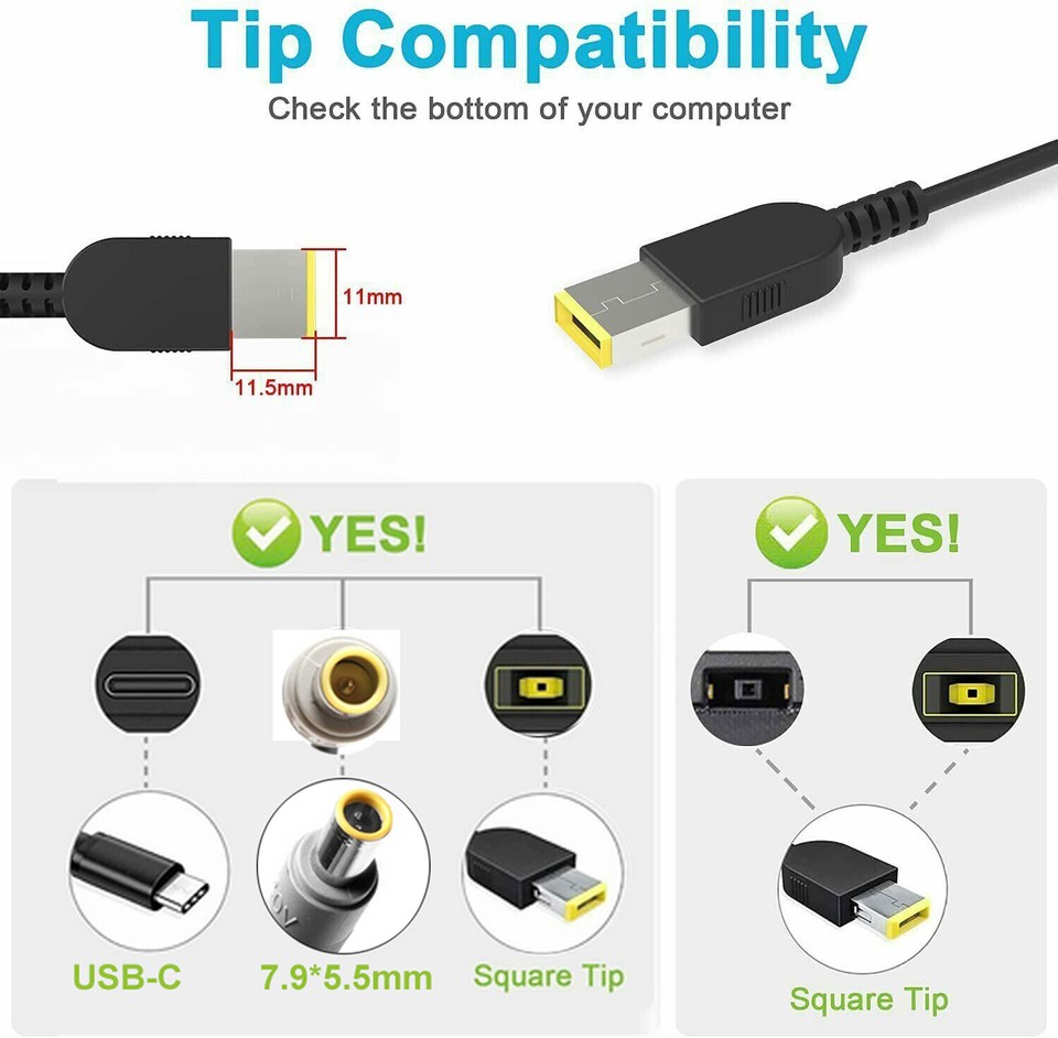 For Lenovo ThinkPad T470p T470s T540p T550 T560 AC Power Adapter ...