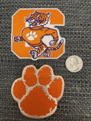 (2) CLEMSON University Clemson Tigers Embroidered Iron On Patches Patch ...