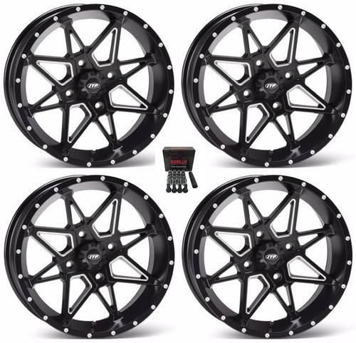 ITP Tornado ATV Wheels/Rims Milled/Black 14" Sportsman 550 850 1000 | eBay