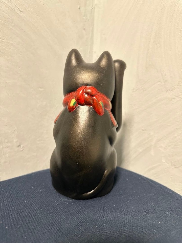 Maneki Neko Black Cat Talisman Luck Fortune Vintage Amulet Magical Item ...