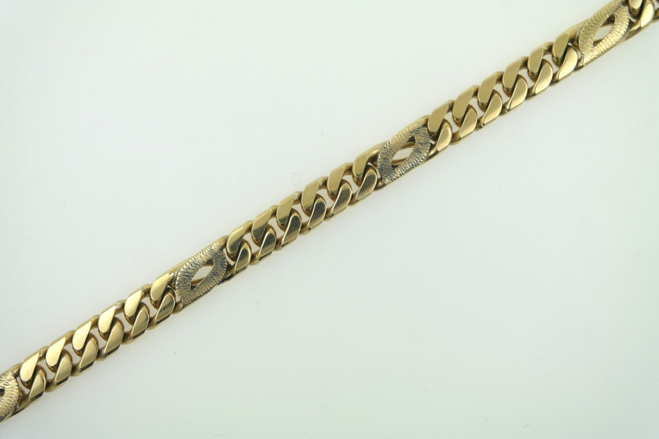 18k Solid Cuban Style Bracelet | eBay