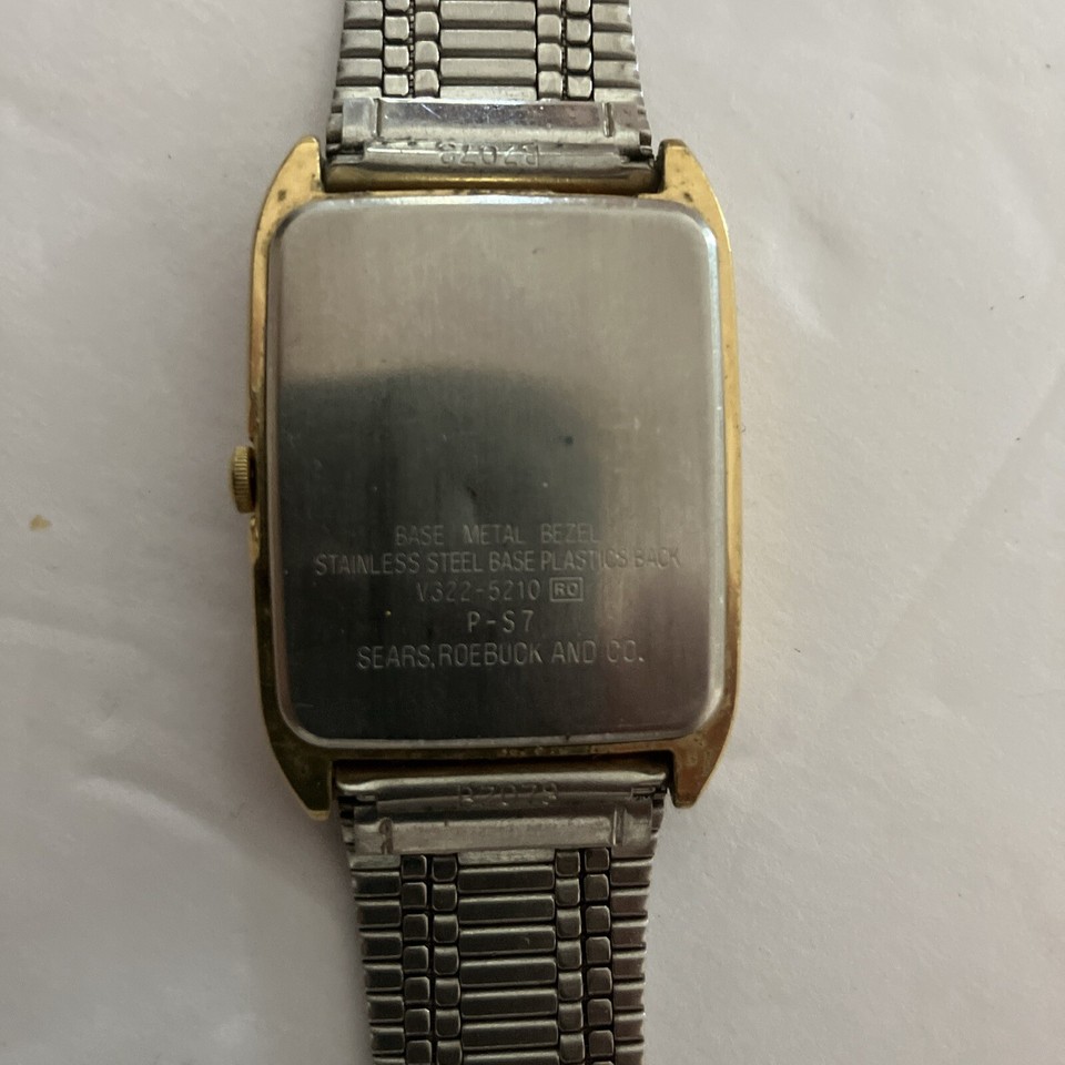 Phasar Tank Black Gold Vintage Mens Watch V322-5210 PS7 Sears Roebuck ...