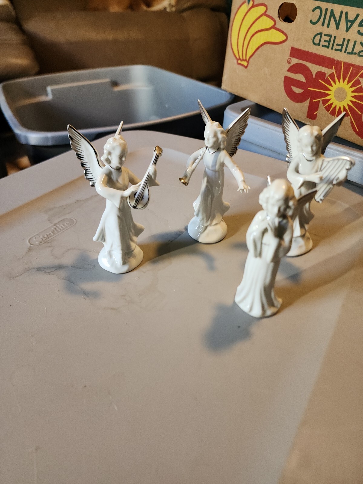 Vintage Set of 4 Dresden Germany Porcelain Angels Figurines Playing ...