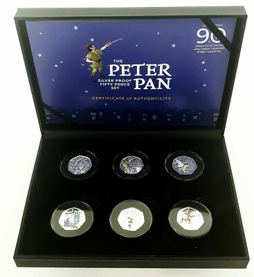 2019 Isle of Man Peter Pan 50p Pence Silver Proof Coin Set - Full ...