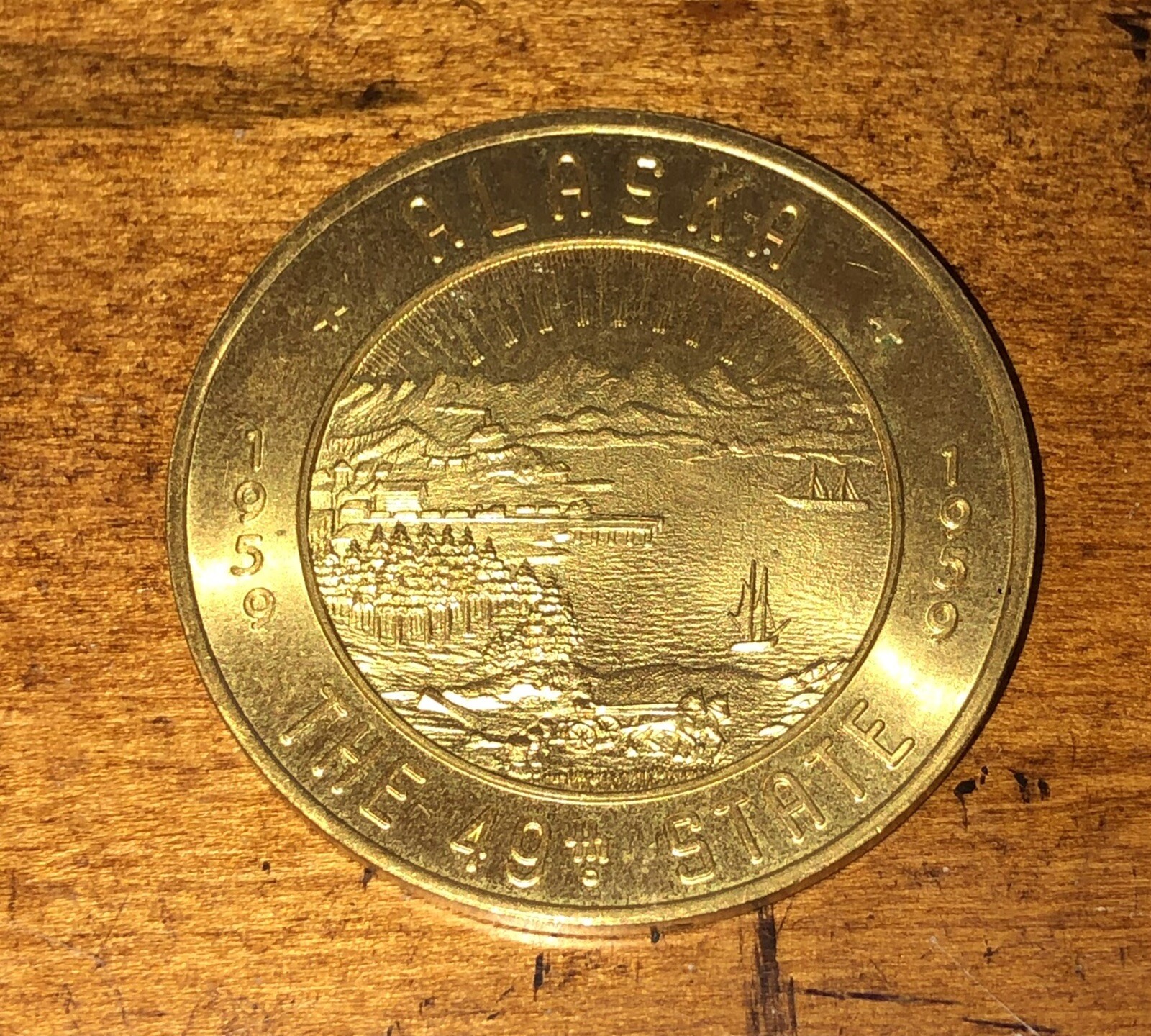 Alaska The 49th State The Golden Heart of Alaska 1959 Souvenir Coin ...