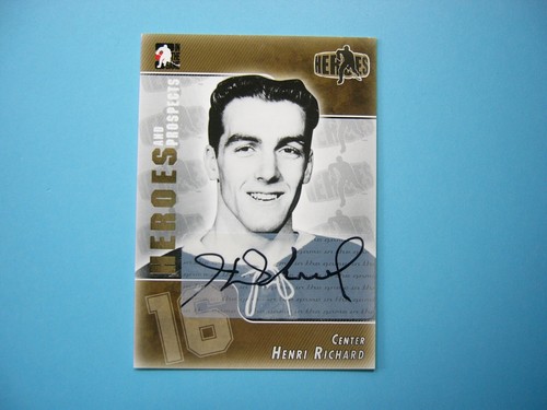 2004/05 IN THE GAME HEROES & PROSPECTS CARD #A-HR HENRI RICHARD AUTO ...