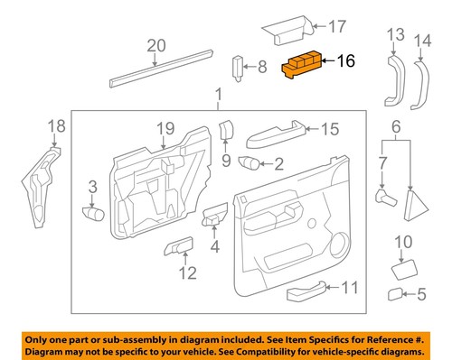 GM OEM 97-14 Avalanche Front Door Interior Trim-Window Switch 20835553 ...