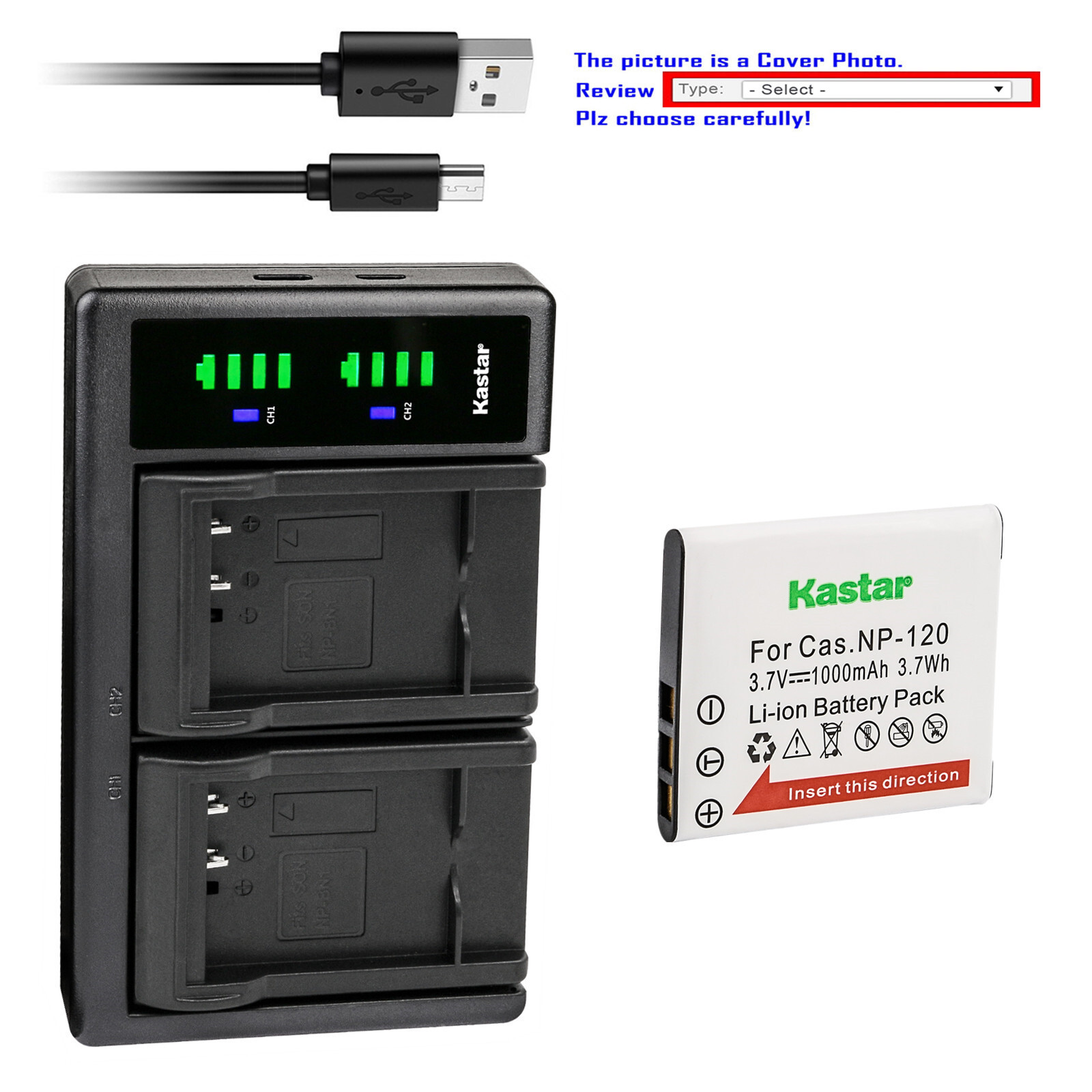 Kastar Battery LTD2 USB Charger for Genuine Casio NP-120 NP120 CNP-120 ...