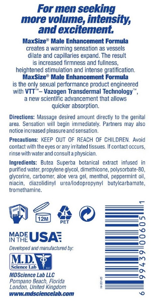 Max Size Cream 5 Oz Adult Male Erectile Enhancement Kinky Foreplay ...