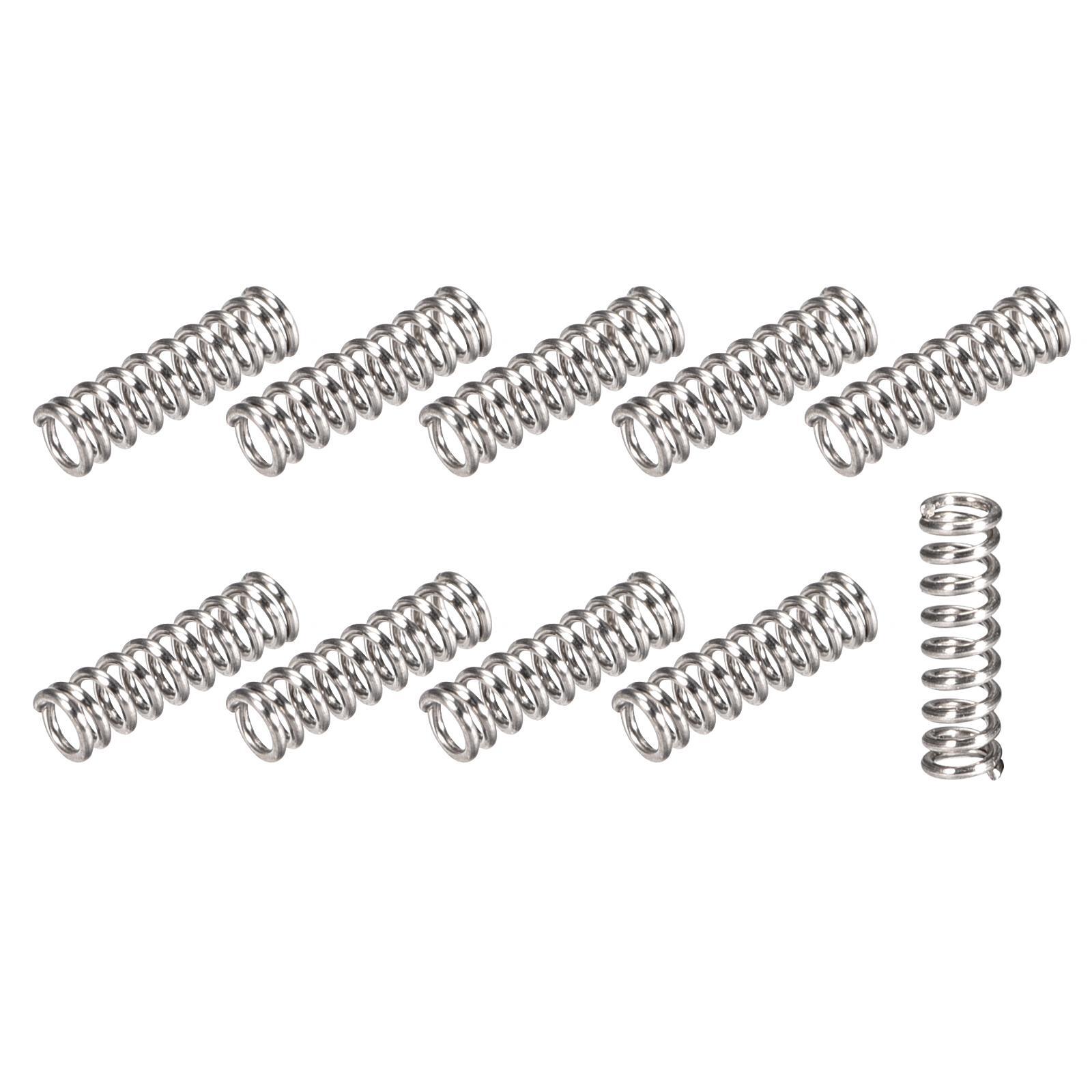 10Pcs Compression Springs 0.5x3mm OD 10mm Free Length 4N Extension ...