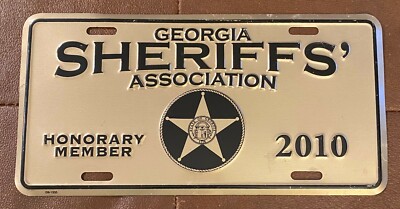 2010 GEORGIA SHERIFFS' ASSOCIATION HONORARY MEMBER BOOSTER License ...