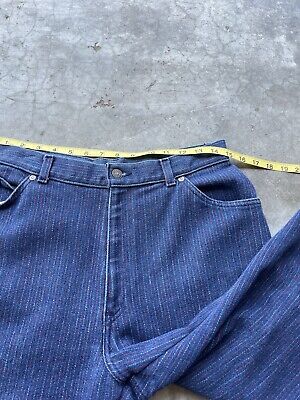 Vintage Levi's White Tab Western Pinstripe Denim Jeans 16 Vintage Levi's White Tab Western Pinstripe Denim Jeans 16