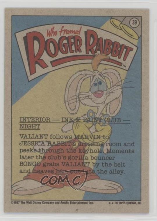 1987 Topps Who framed Roger Rabbit Don't Monkey With Me!! #39 3c7 | eBay