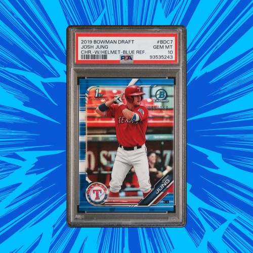 PSA 10 2019 Bowman Draft Josh Jung Chrome w/Helmet #BDC7 Blue Refractor ...